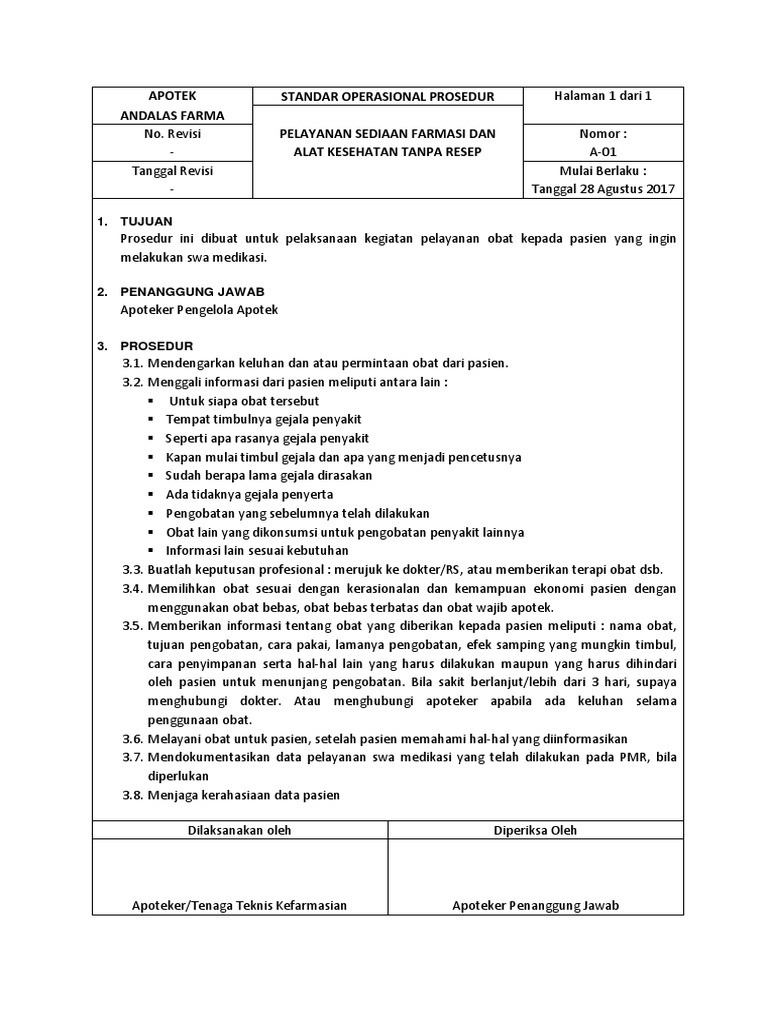 SOP Pelayanan Resep | PDF | Pengembangan Diri | Kesehatan Holistik