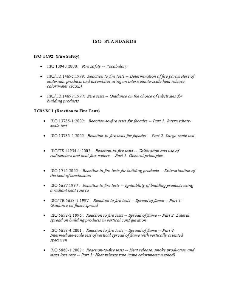Iso Fire Standards PDF | PDF | Toxicity | Combustion