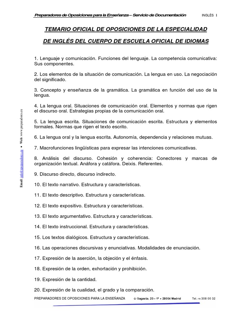 Indice EOI Ingles | PDF | Adverbio | Idioma en Inglés