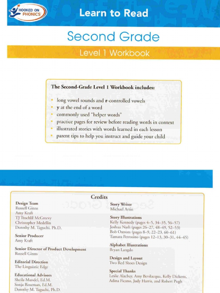 Hooked On Phonics. Learn To Read. Second Grade. Level 1 Workbook | PDF