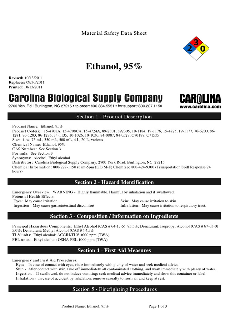 Alkohol 95% | PDF | Superfund | Ethanol