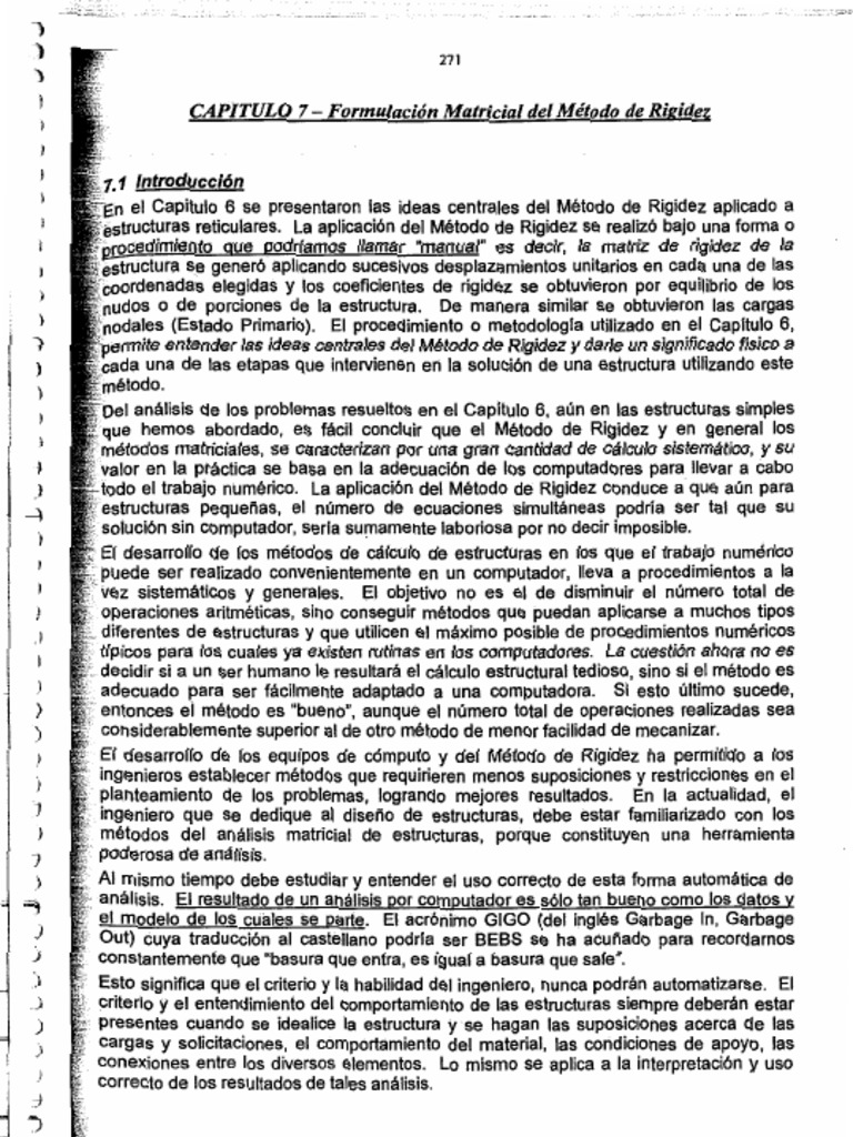 Formulacion Matricial Del Metodo de La Rigidez PDF | PDF | Matriz (Matemáticas) | Método científico