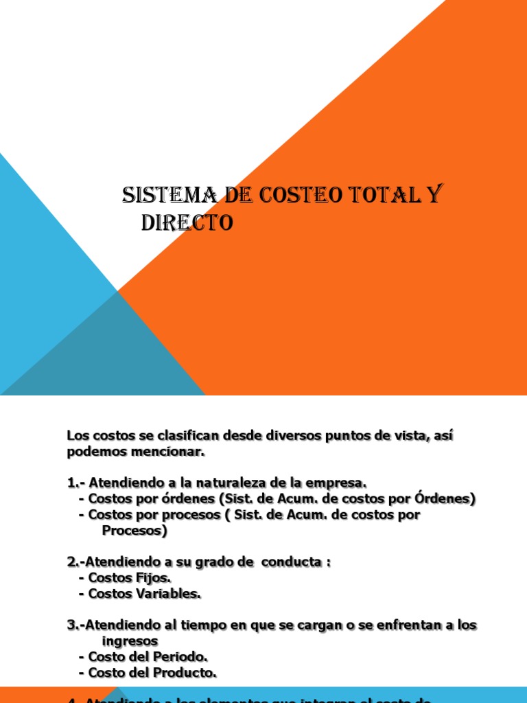 Costeo Absorbente y Costeo Directo | PDF | Costo | Economias