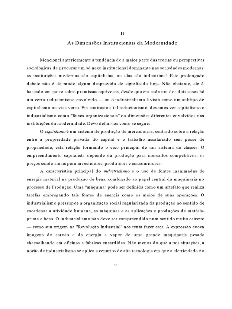 Giddens - As Consequências Da Modernidade | PDF