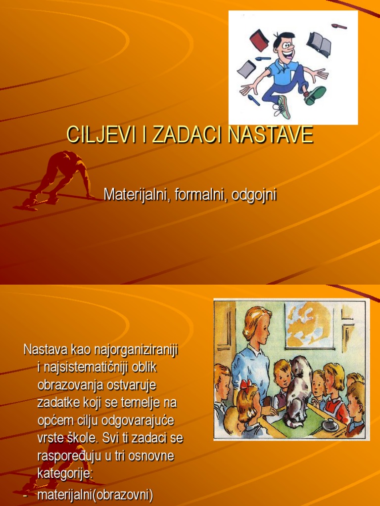Ciljevi I Zadaci Nastave | PDF