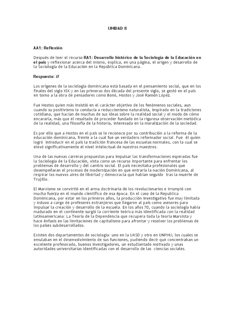 Actividad 1 Unidad 2 Sociologia | PDF | Sociología | marxismo