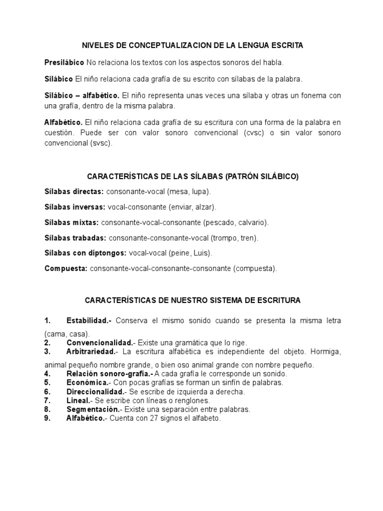 Características de La Escritura | PDF