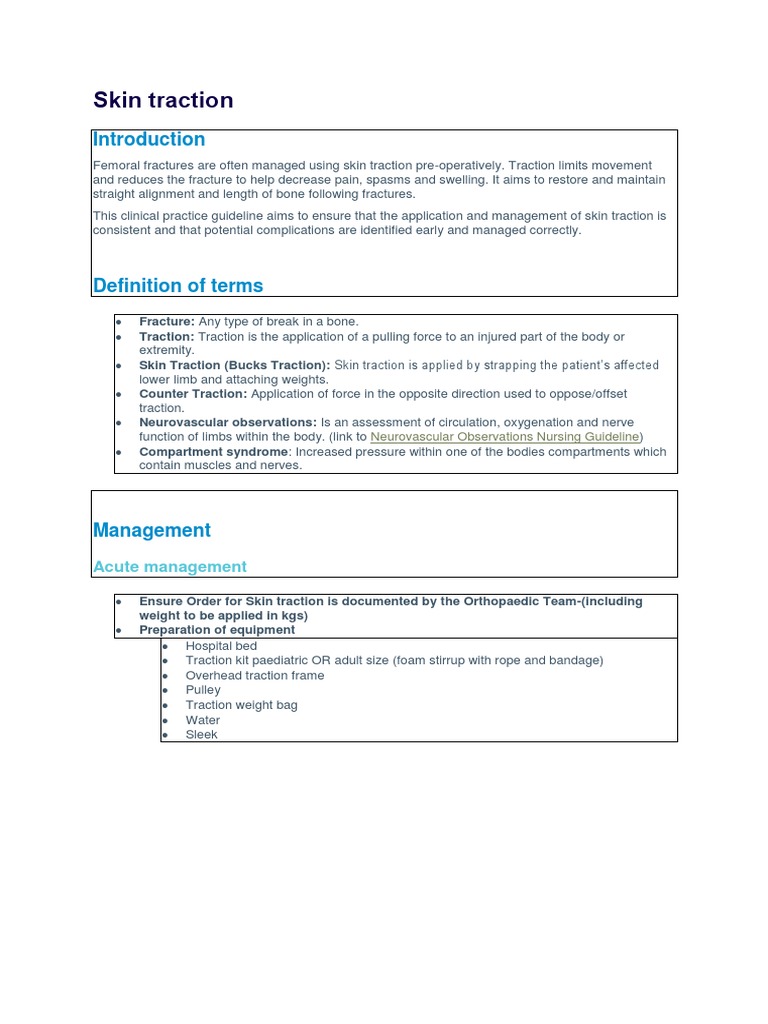 Skin Traction | PDF | Orthopedic Surgery | Pain Management