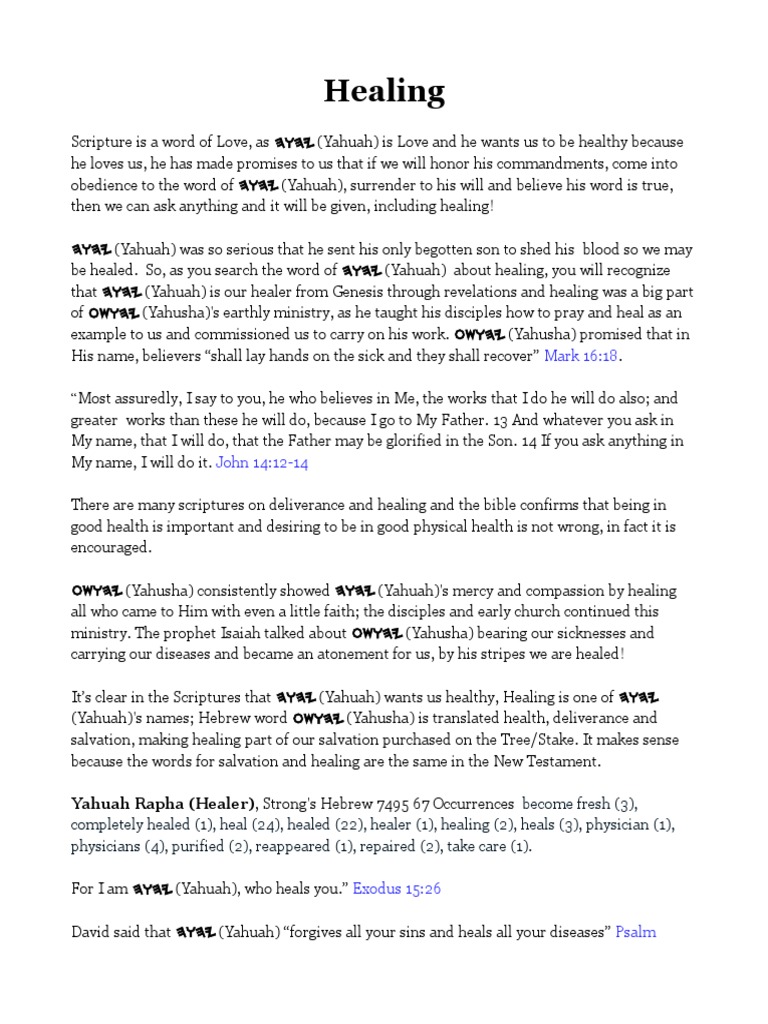 Healing | PDF | Faith Healing | Prayer