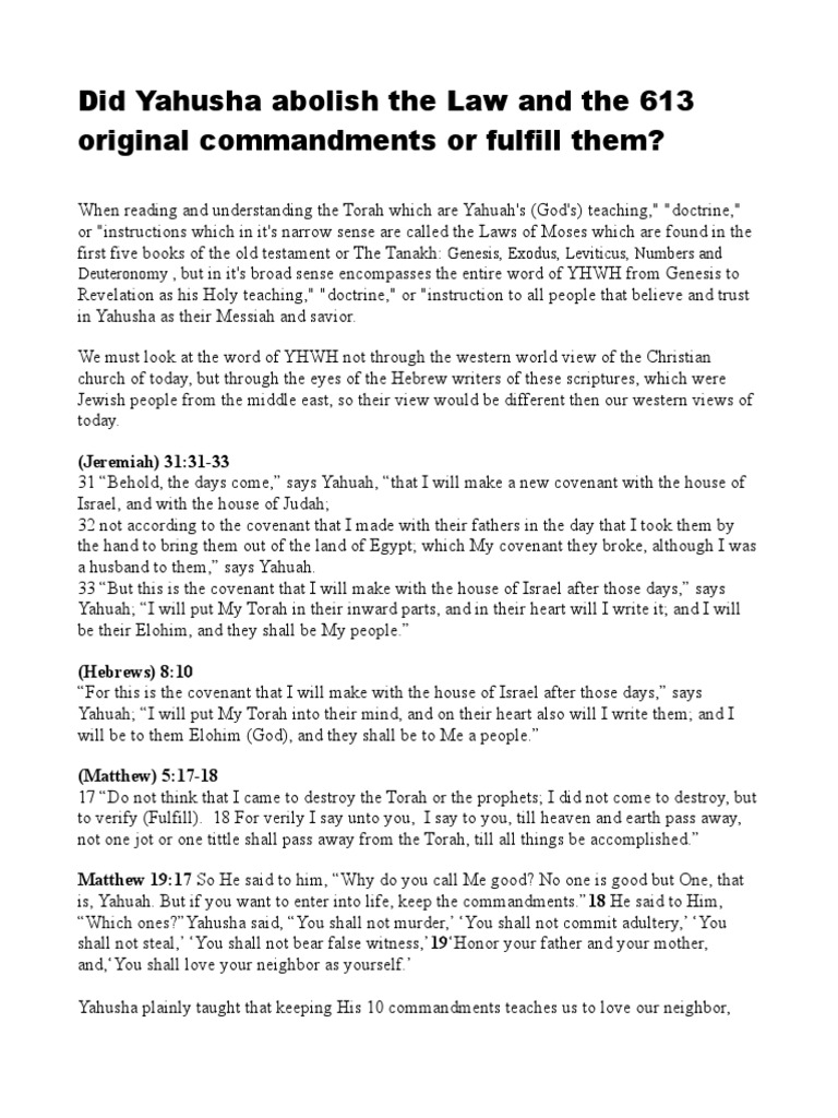 613 Original Commandments PDF | PDF | Passover | Covenant (Biblical)
