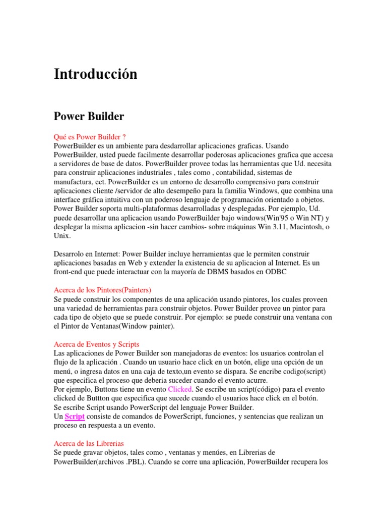 Manual Power Builder | PDF | Ventana (informática) | Extremos delantero ...