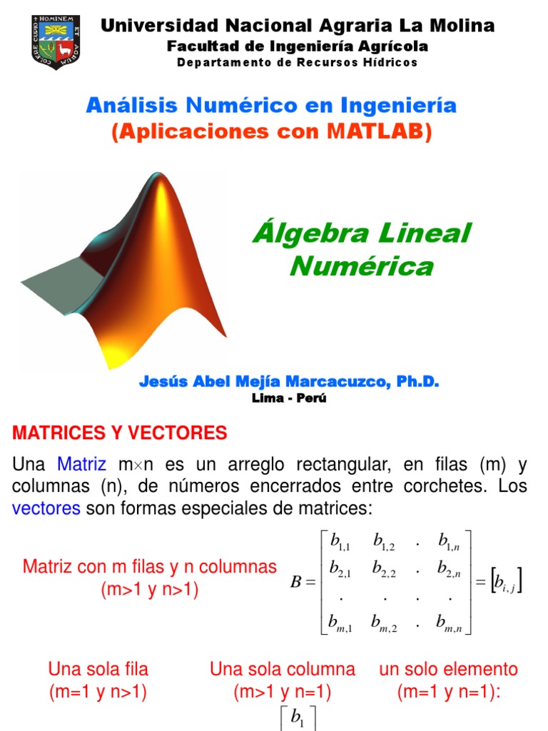 An 05 Algebra Lineal Numerica | PDF | Matriz (Matemáticas) | Valores ...