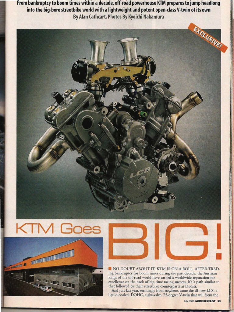KTM's Big-Bore Streetbike Launch | PDF | Propulsion | Machines