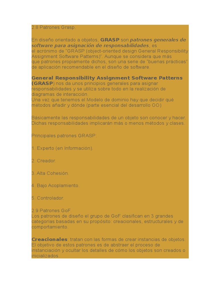 2.8 Patrones Grasp. | PDF | Áreas de informática | Programación de ...