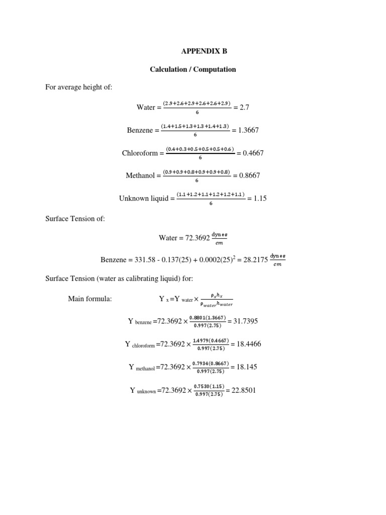 Appendix B Calculation / Computation | PDF | Transparent Materials ...
