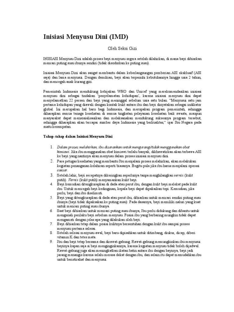 Inisiasi Menyusu Dini | PDF