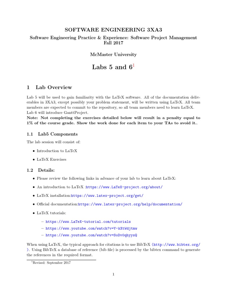 LaTeX and GanttProject Labs Guide | PDF | Software | Information Technology Management