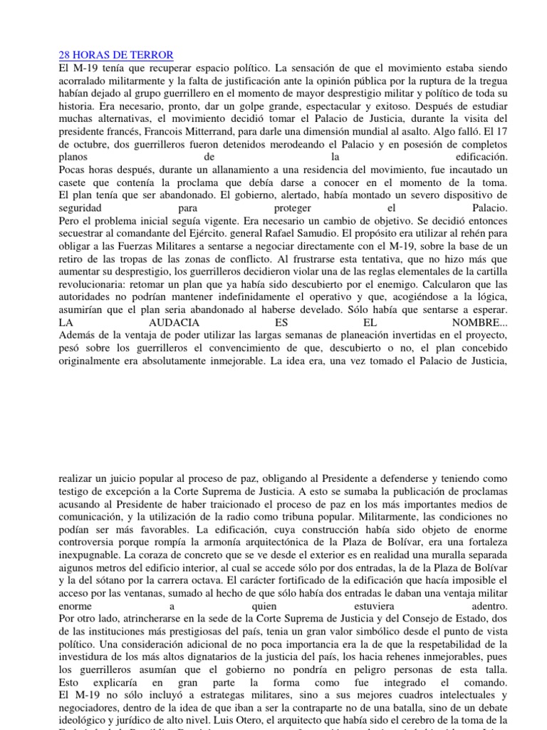 28 Horas de Terror en el Palacio de Justicia | PDF | Gobierno ...