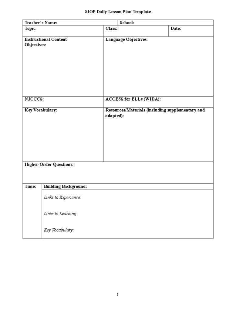 LessonPlan Siop | PDF | Career & Growth