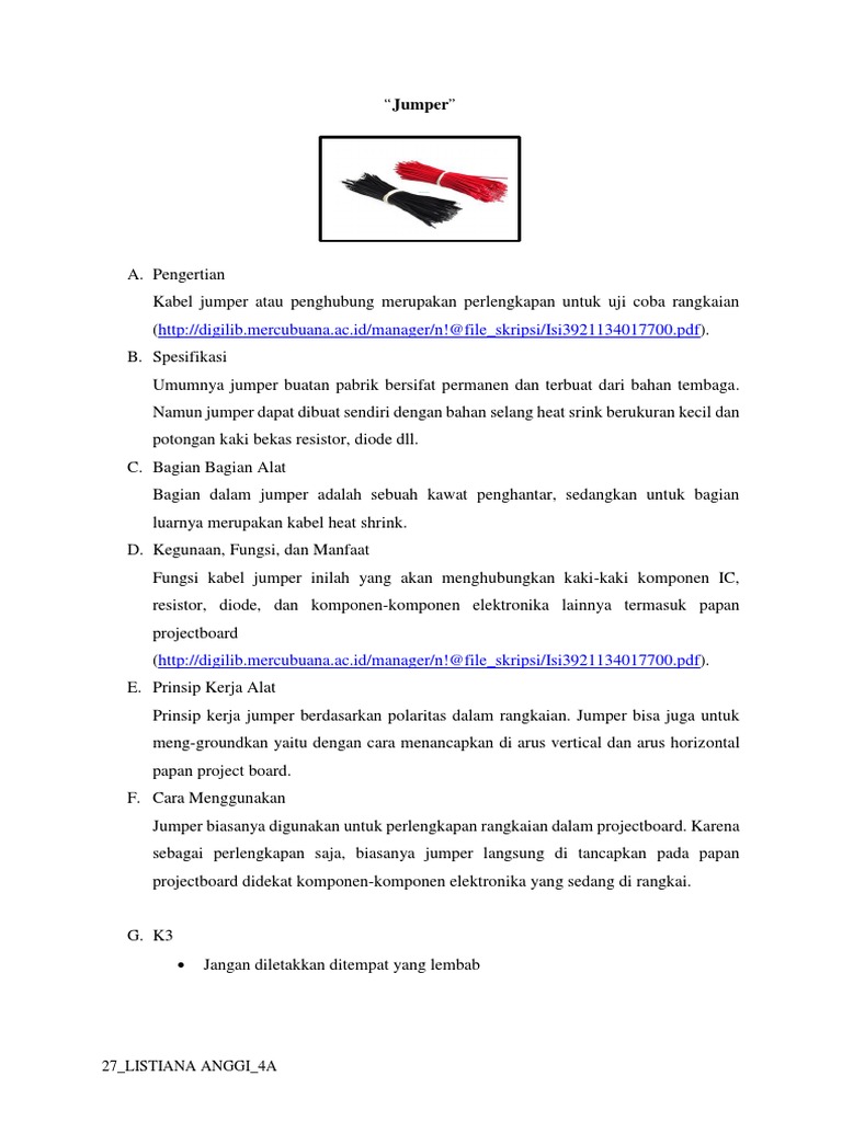 Jumper | PDF | Teknologi & Rekayasa
