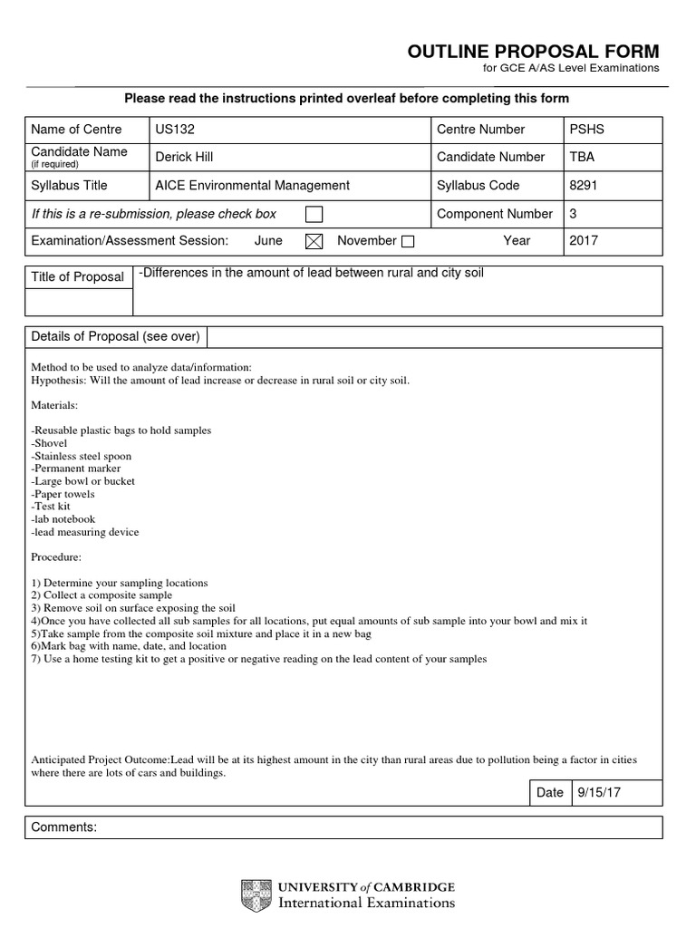 Aice Envronmental Proposal | PDF | Soil | Further Education