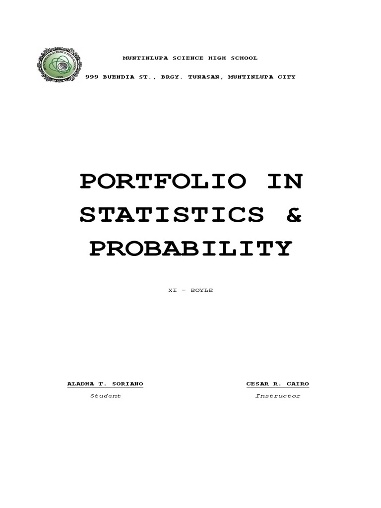 Portfolio in Statistics & Probability: Muntinlupa Science High School ...