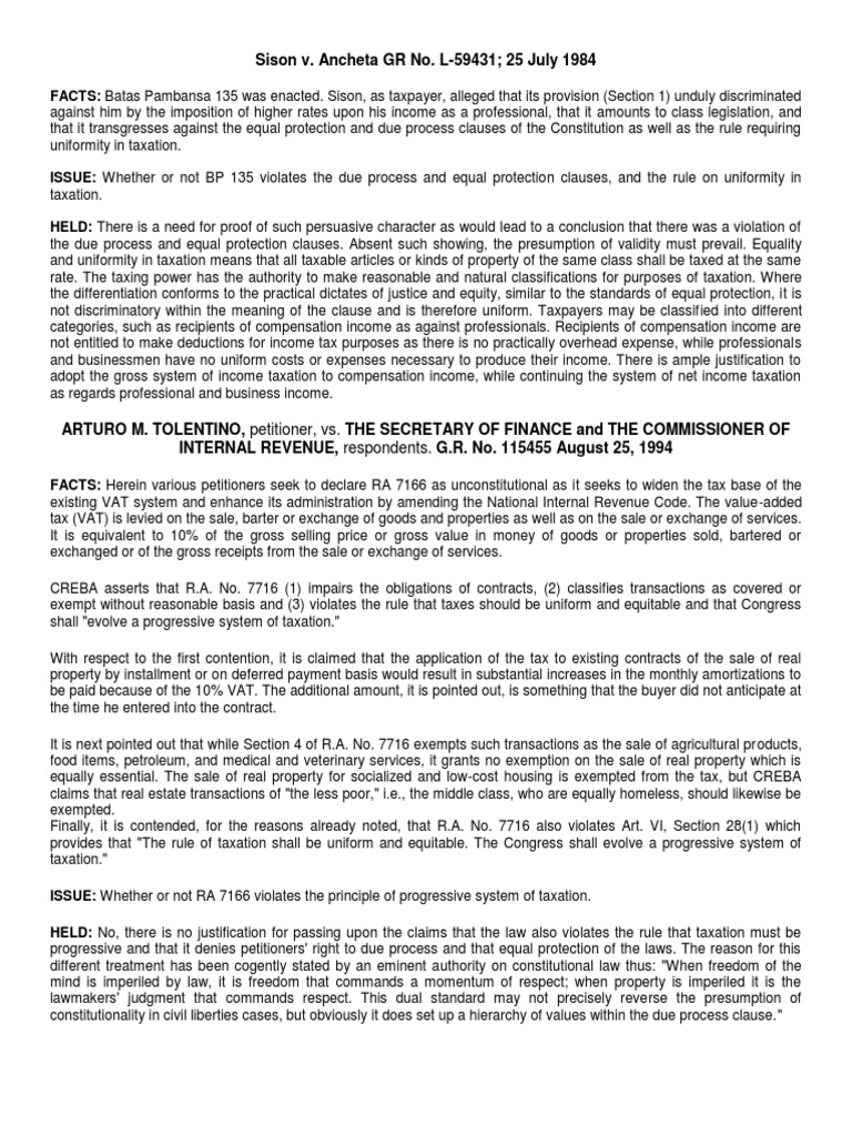 Consti Limits TAX | PDF | Value Added Tax | Taxes