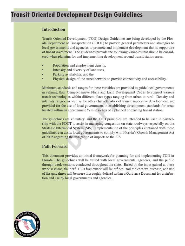 Draft: Transit Oriented Development Design Guidelines | PDF | Light ...