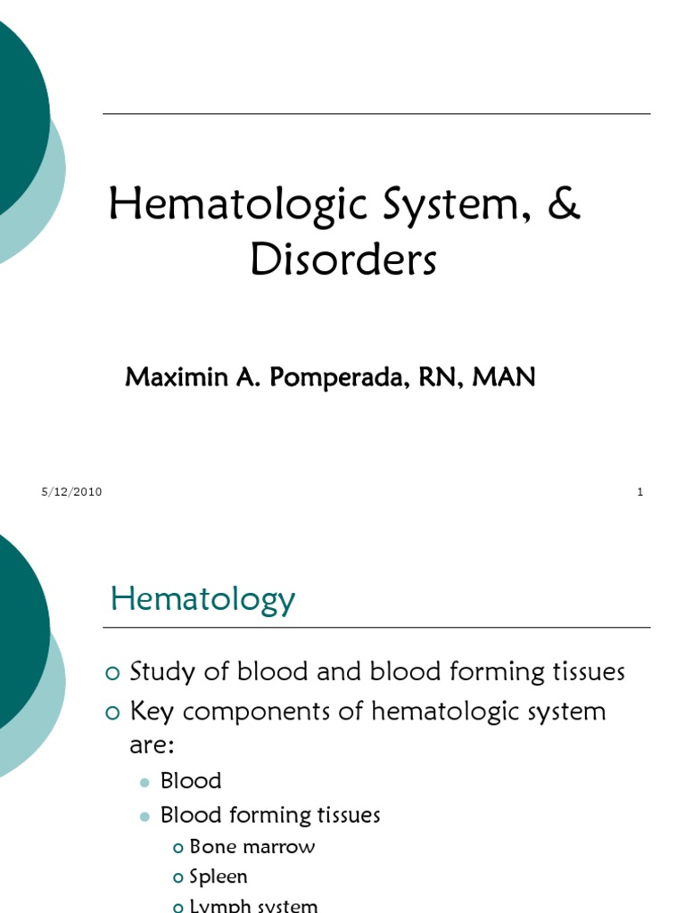 Hematologic System and Disorders | PDF | Anemia | Vitamin B12