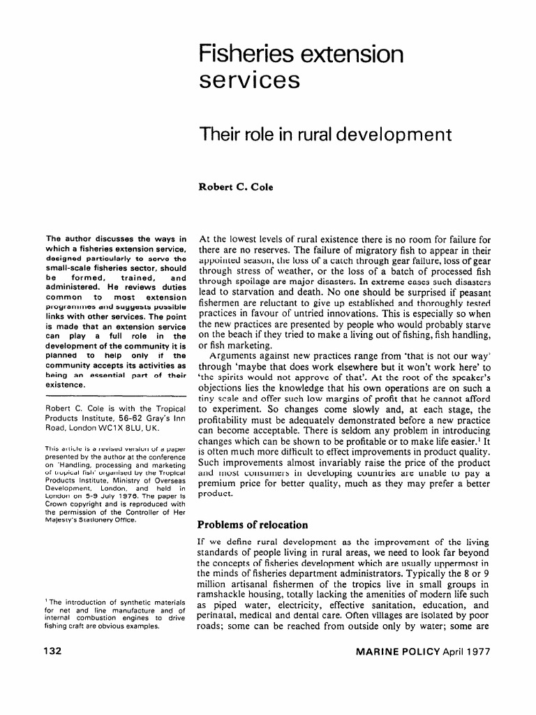 Fisheries Extension London Method | PDF | Expert | Fishing Industry