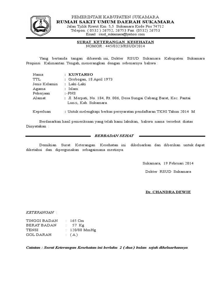 Surat Keterangan Dokter Ro, Lab, Ekg | PDF