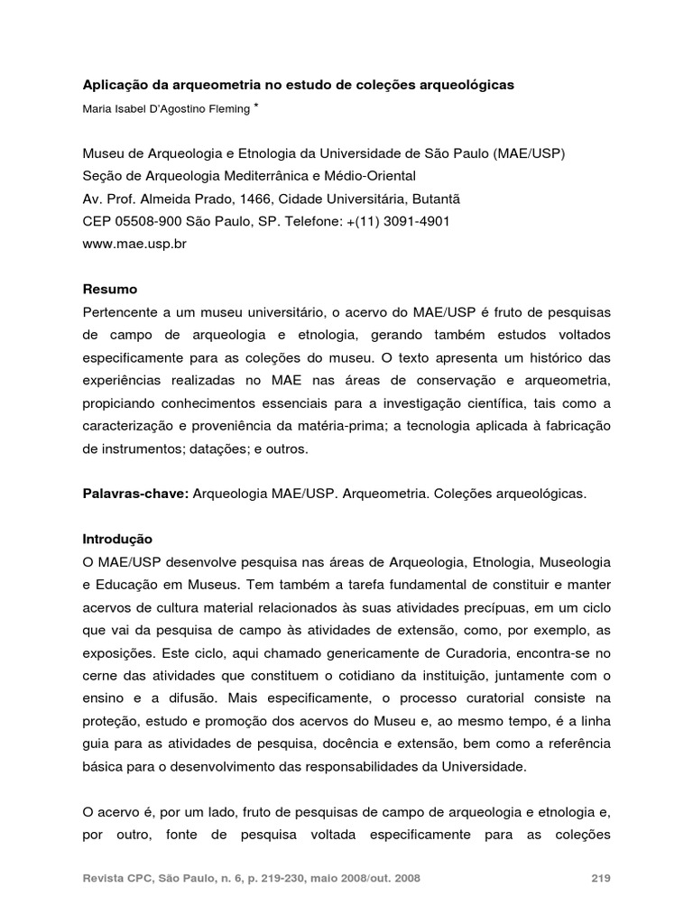 Mabel Fleming | PDF | Museu | Arqueologia