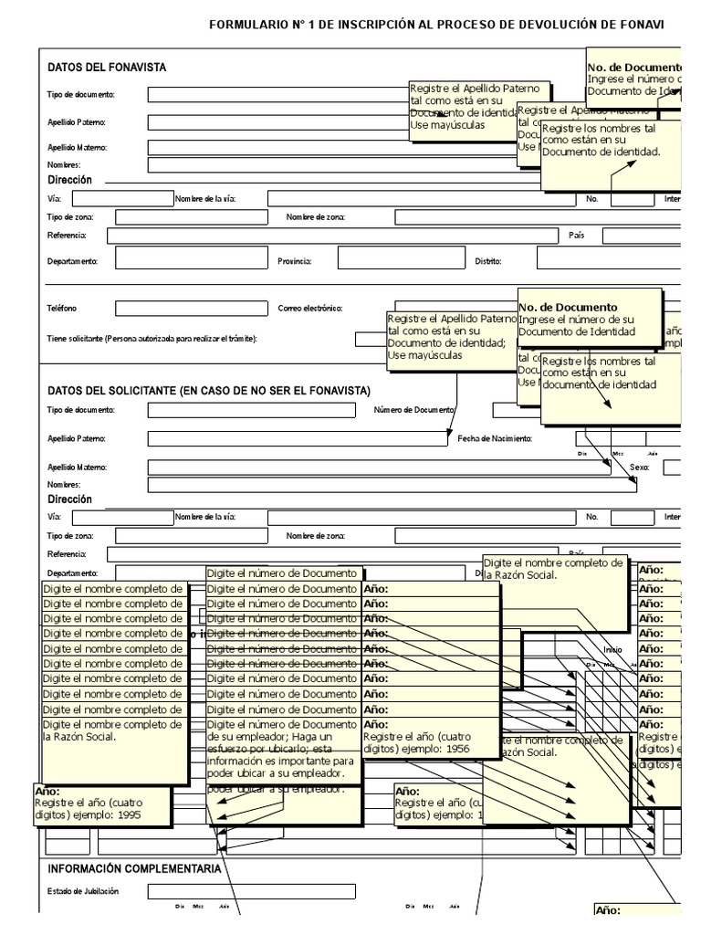 EXCEL Formulario 1 Fonavi | Negocios | Science