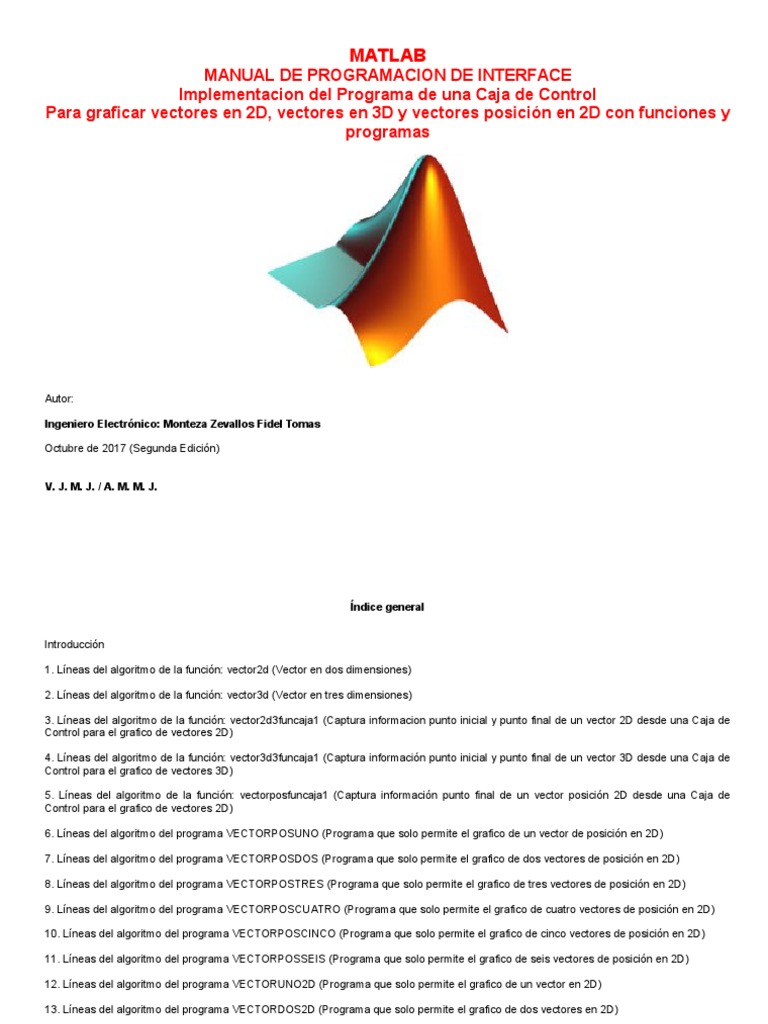 MATLAB (Manual Programacion Interface Vectores - 2da Edicion) | PDF ...