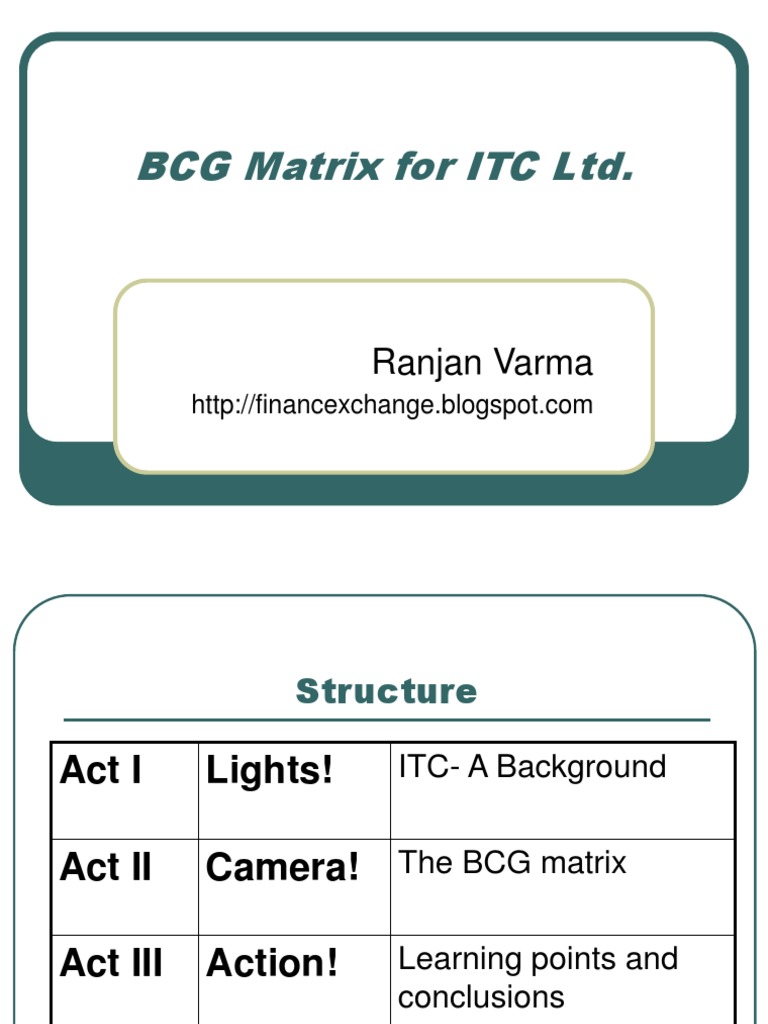 BCG Matrix For Itc LTD 3536 | PDF | Strategic Management | Market ...