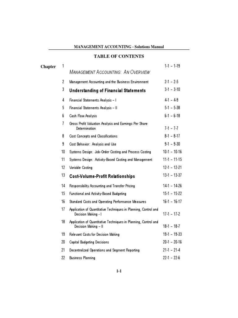 Management Accounting Solutions Manual | PDF | Management Accounting ...