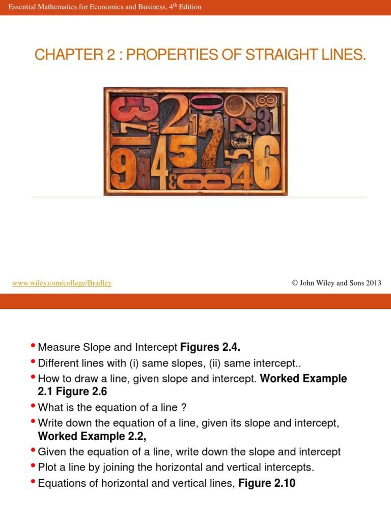 Chapter 2: Properties of Straight Lines.: © John Wiley and Sons 2013 ...