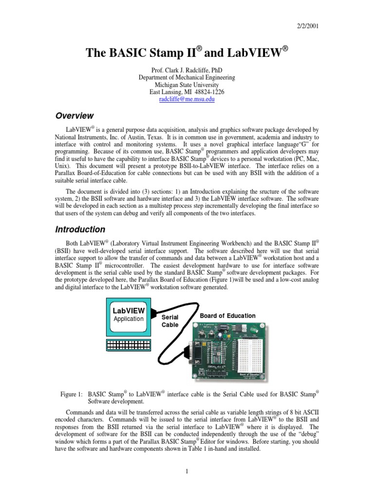 The Basic Stamp Ii and Labview | PDF | Operational Amplifier | Graphical User Interfaces