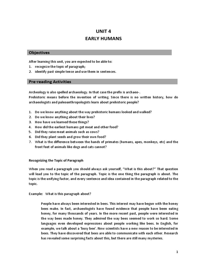 Unit 4 Early Humans | PDF | Homo | Neanderthal