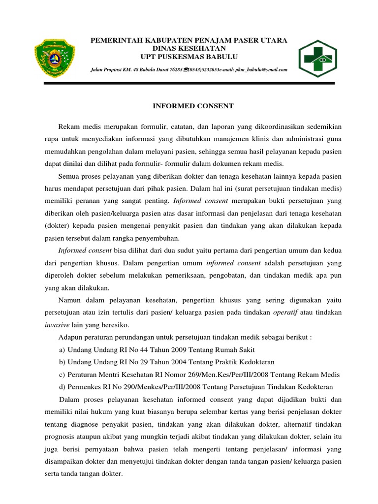 Materi Informed Consent | PDF | Hukum