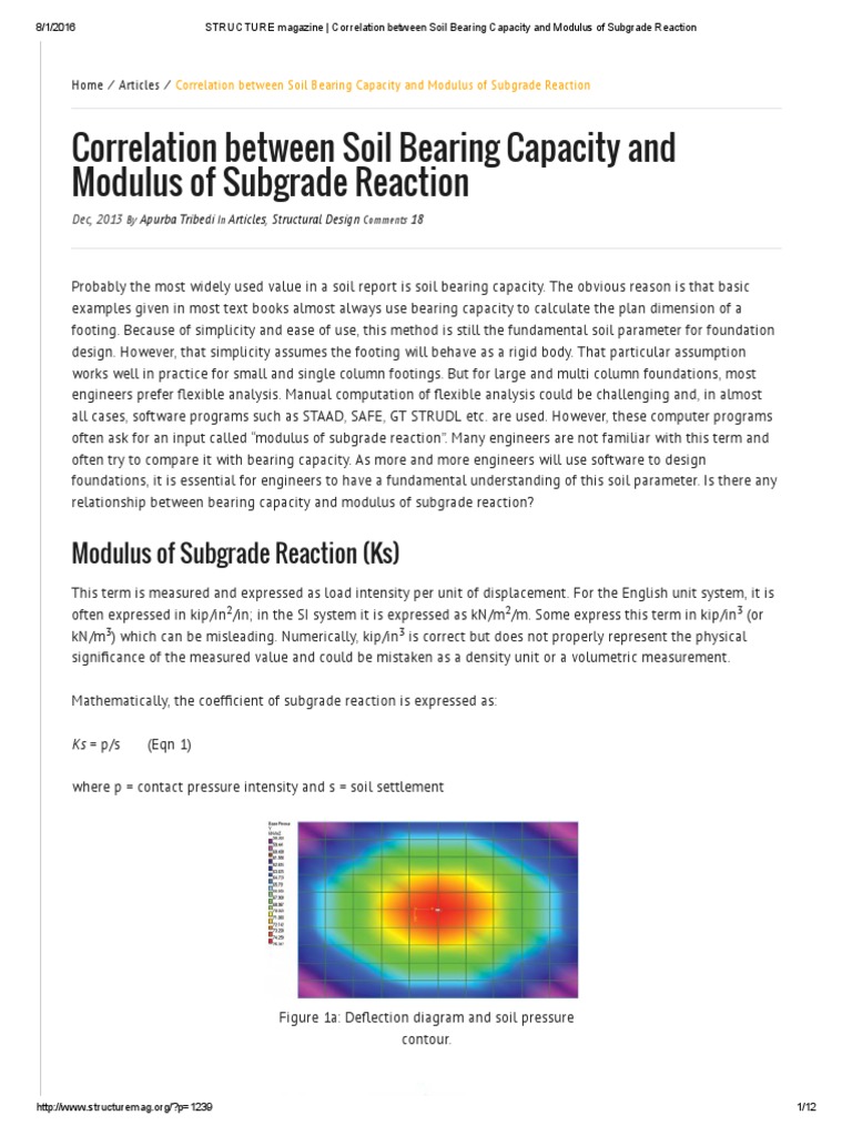 Modulus of Subgrade Reaction | PDF | Stiffness | Geotechnical Engineering