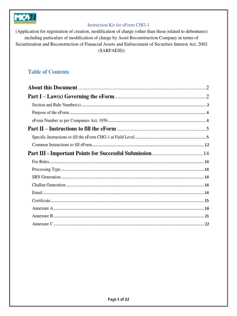 Instruction Kit For Eform Chg-1 | PDF | Security Interest | Domain Name ...