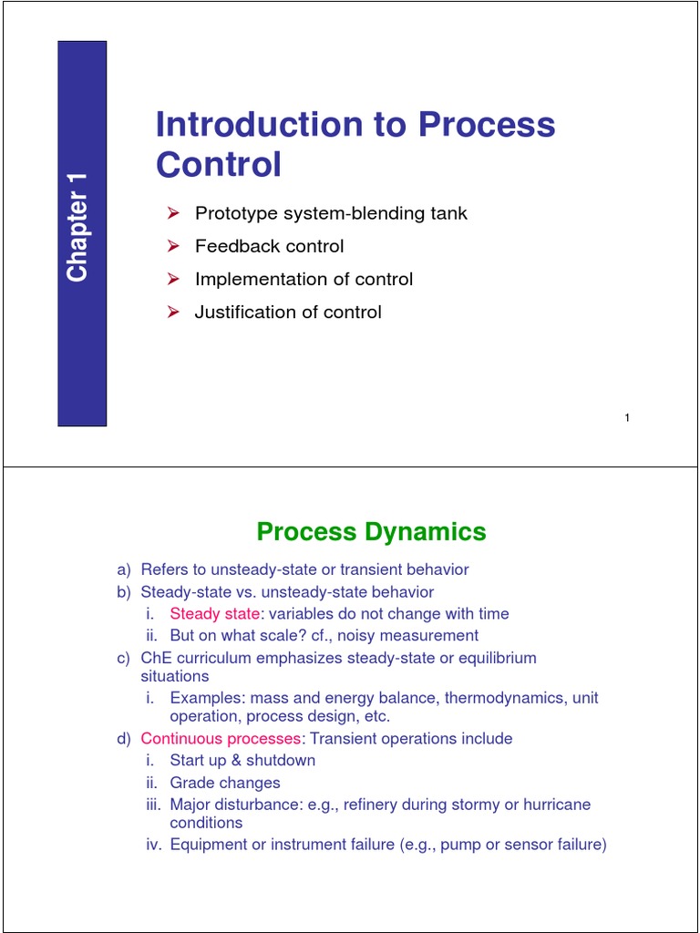 Introduction To Process Control | PDF | Steady State | Process Control