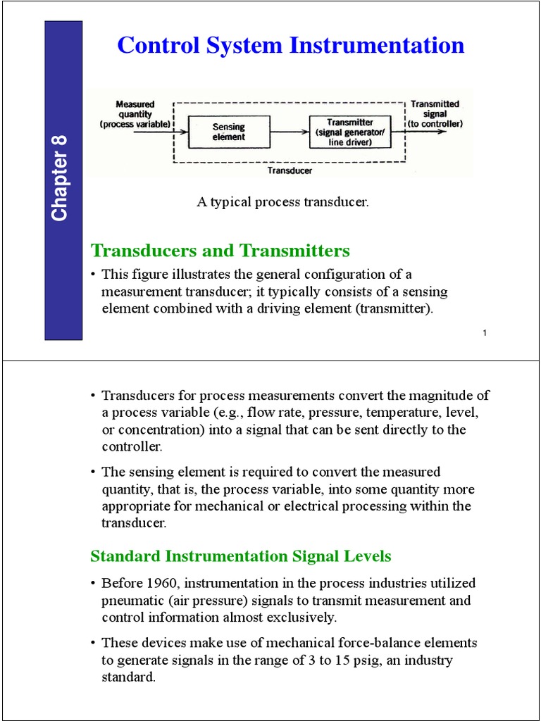 Control System Instrumentation: Transducers and Transmitters | PDF ...