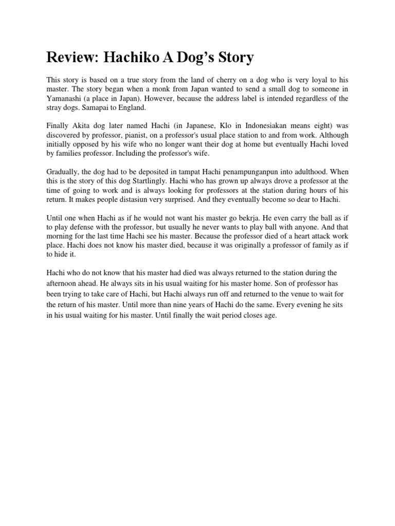 Review: Hachiko A Dog's Story | PDF | Classics | General Fiction