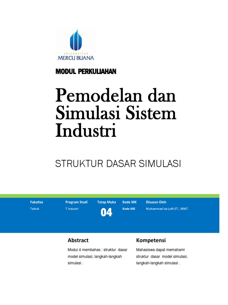 Struktur Dasar Simulasi Sistem Industri | PDF | Komputer