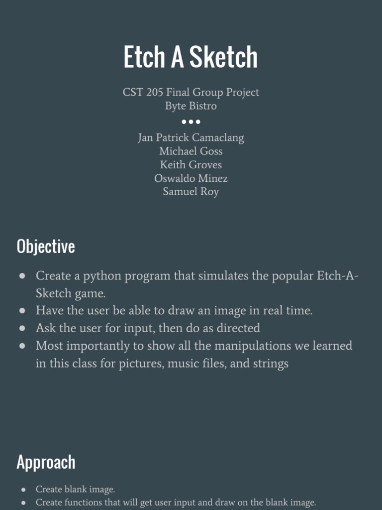 Python Etch-A-Sketch Game Project | PDF | Screenshot | Areas Of Computer Science
