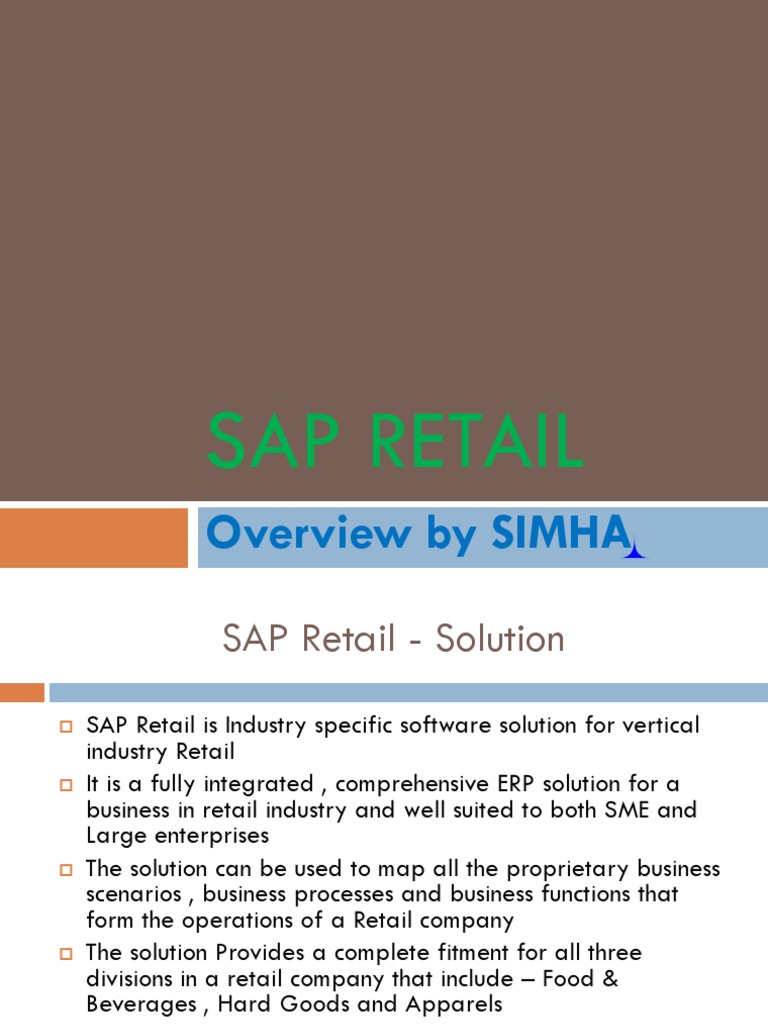Overview of SAP ISR | PDF | Point Of Sale | Enterprise Resource Planning