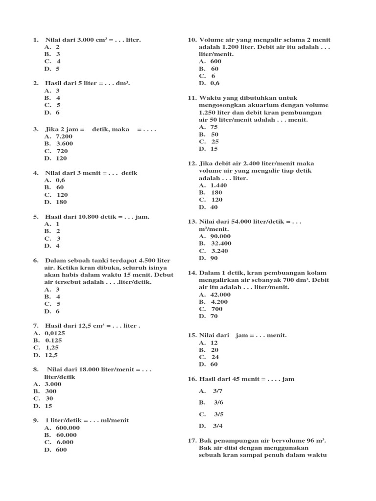 Soal Debit Kelas 6 | PDF