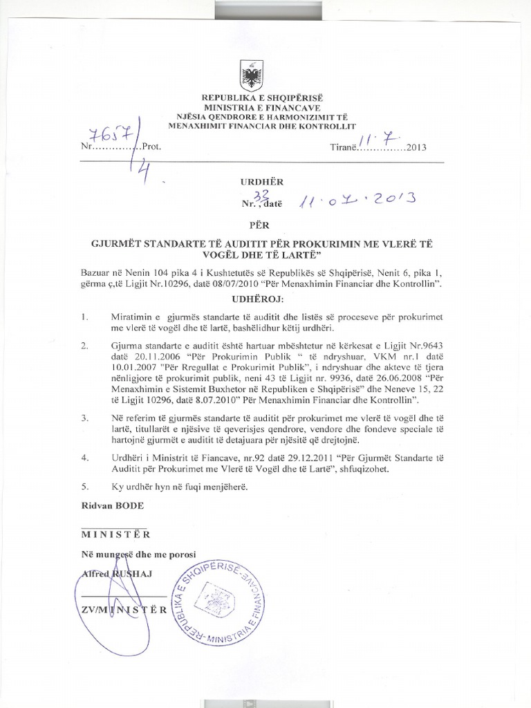 1 Urdher Ministri 001 5073 1 | PDF